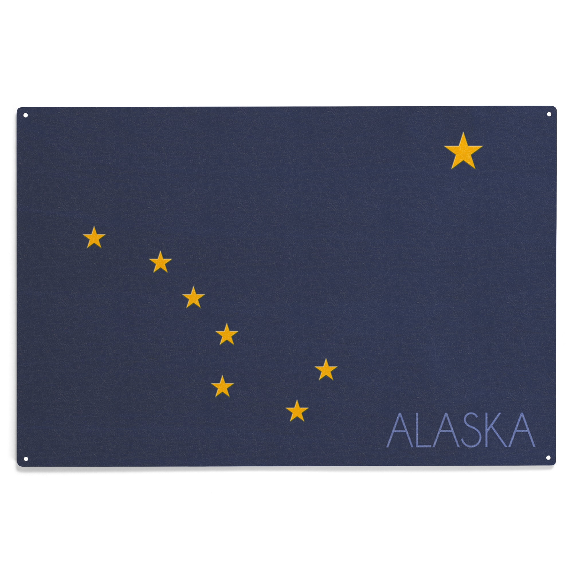 Alaska State Flag, Letterpress (#2) Birch Wood Wall Sign (10x15 Rustic ...