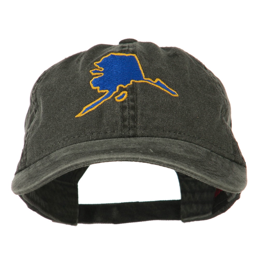 Alaska State Map Embroidered Washed Cap - Black OSFM - Walmart.com