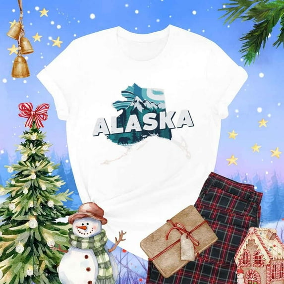 Alaska State Map The Last Frontier Retro Mountain Travel Unisex T-Shirt ...