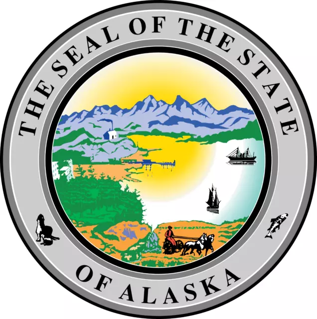 Alaska State Seal Sticker Phone Decal Water Bottle Stickers Car Decals ...
