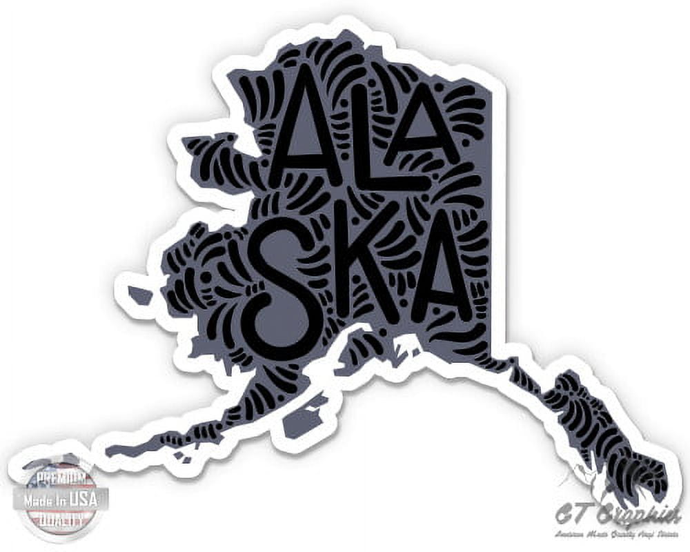 Alaska State Shape Cute Letters Native Local - 8" Vinyl Sticker - For ...