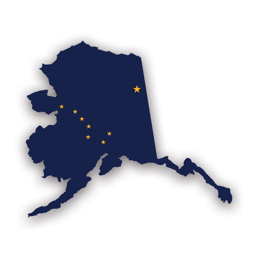Alaska State Shaped Flag Sticker Decal - Self Adhesive Vinyl ...