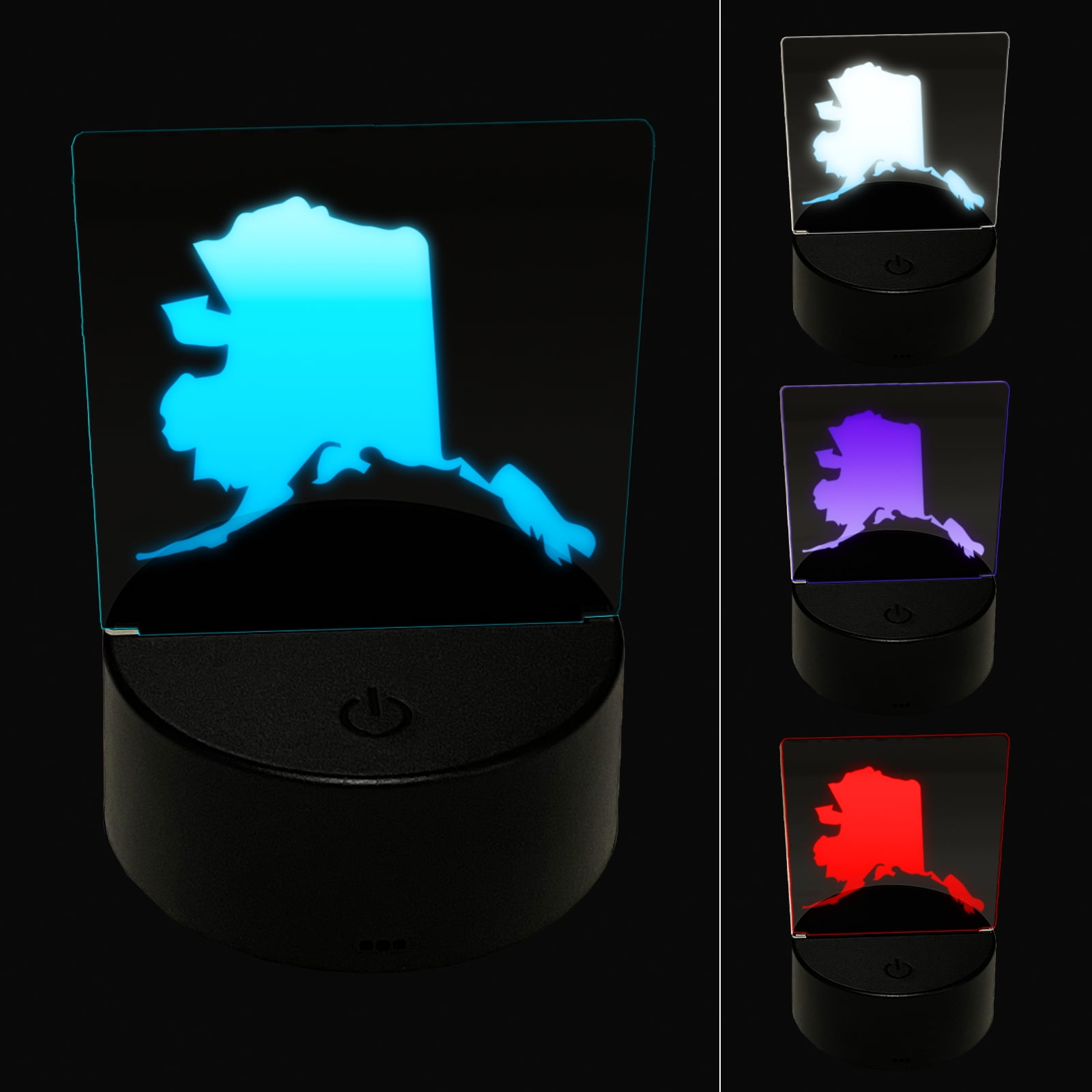 Alaska State Silhouette LED Night Light Sign 3D Illusion Desk ...