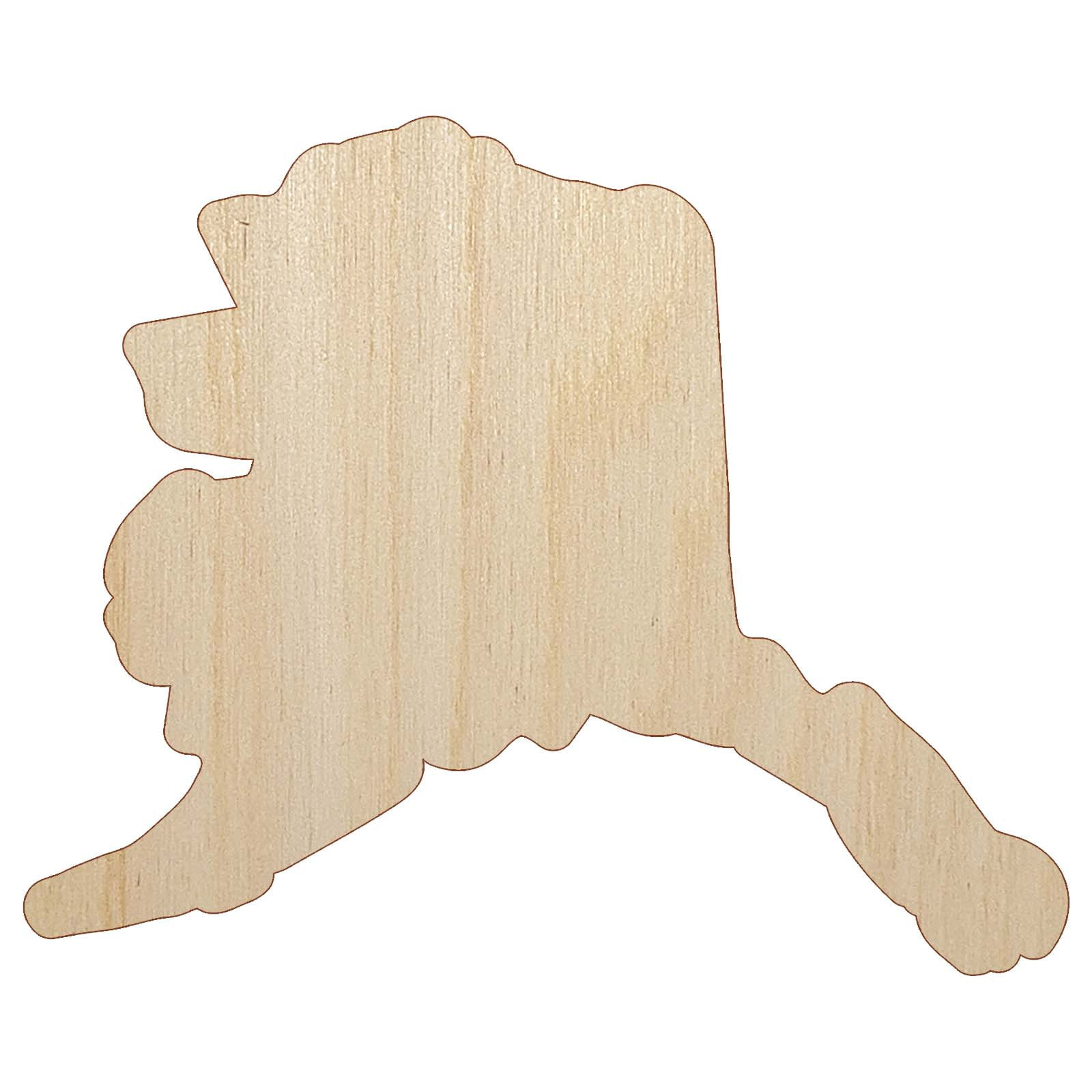 Alaska State Silhouette Wood Shape Unfinished Piece Cutout Craft DIY ...