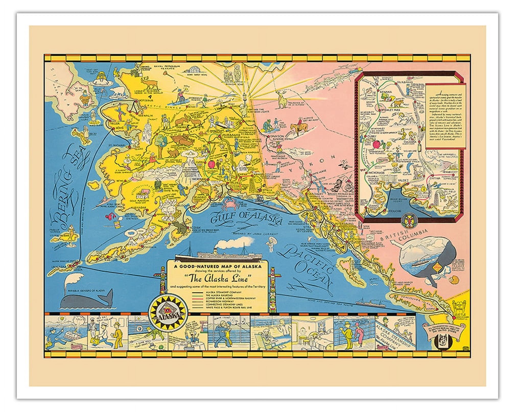 Alaska - The Alaska Line - Alaska Steamship Company - Vintage Pictorial ...