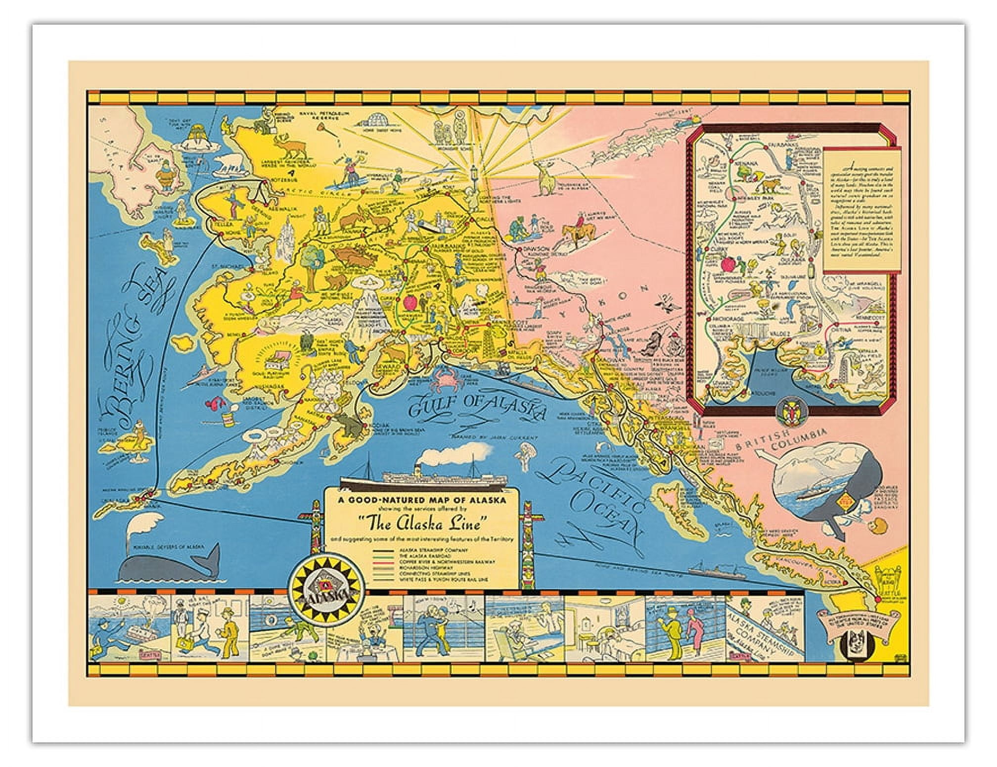 Alaska - The Alaska Line - Alaska Steamship Company - Vintage Pictorial ...