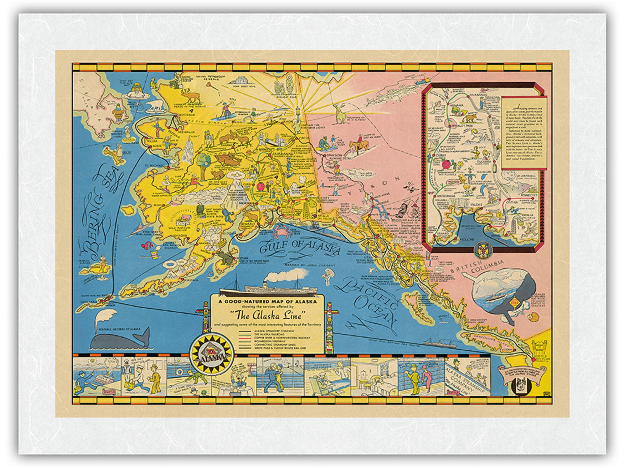 Alaska - The Alaska Line - Alaska Steamship Company - Vintage Pictorial ...