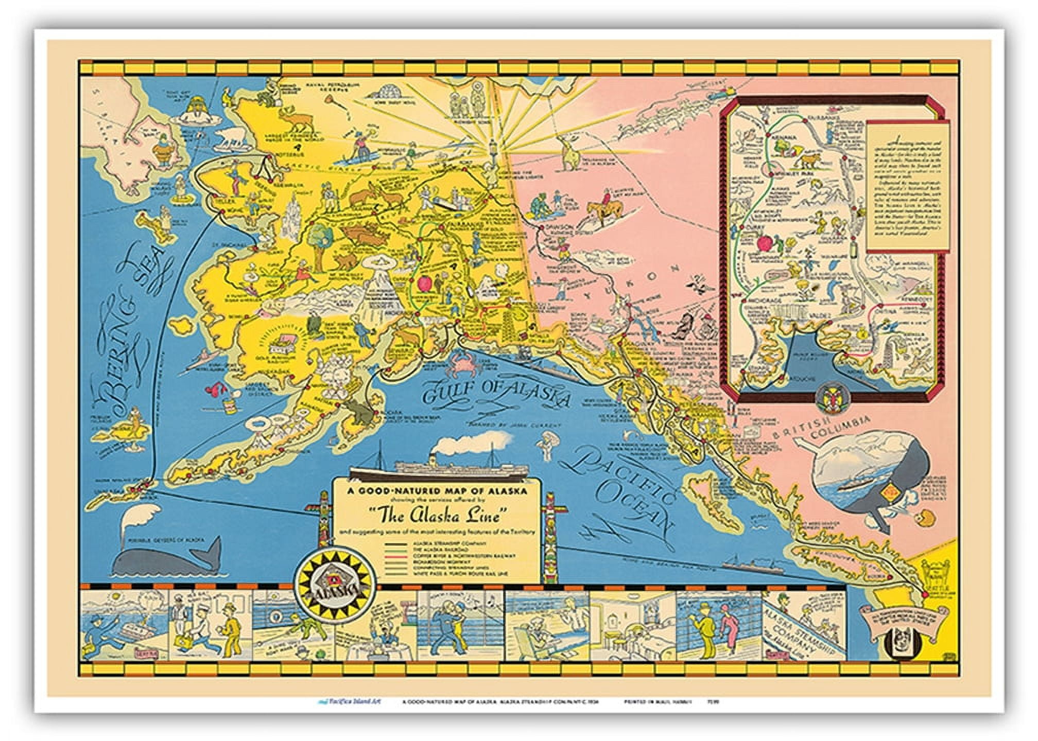 Alaska - The Alaska Line - Alaska Steamship Company - Vintage Pictorial ...
