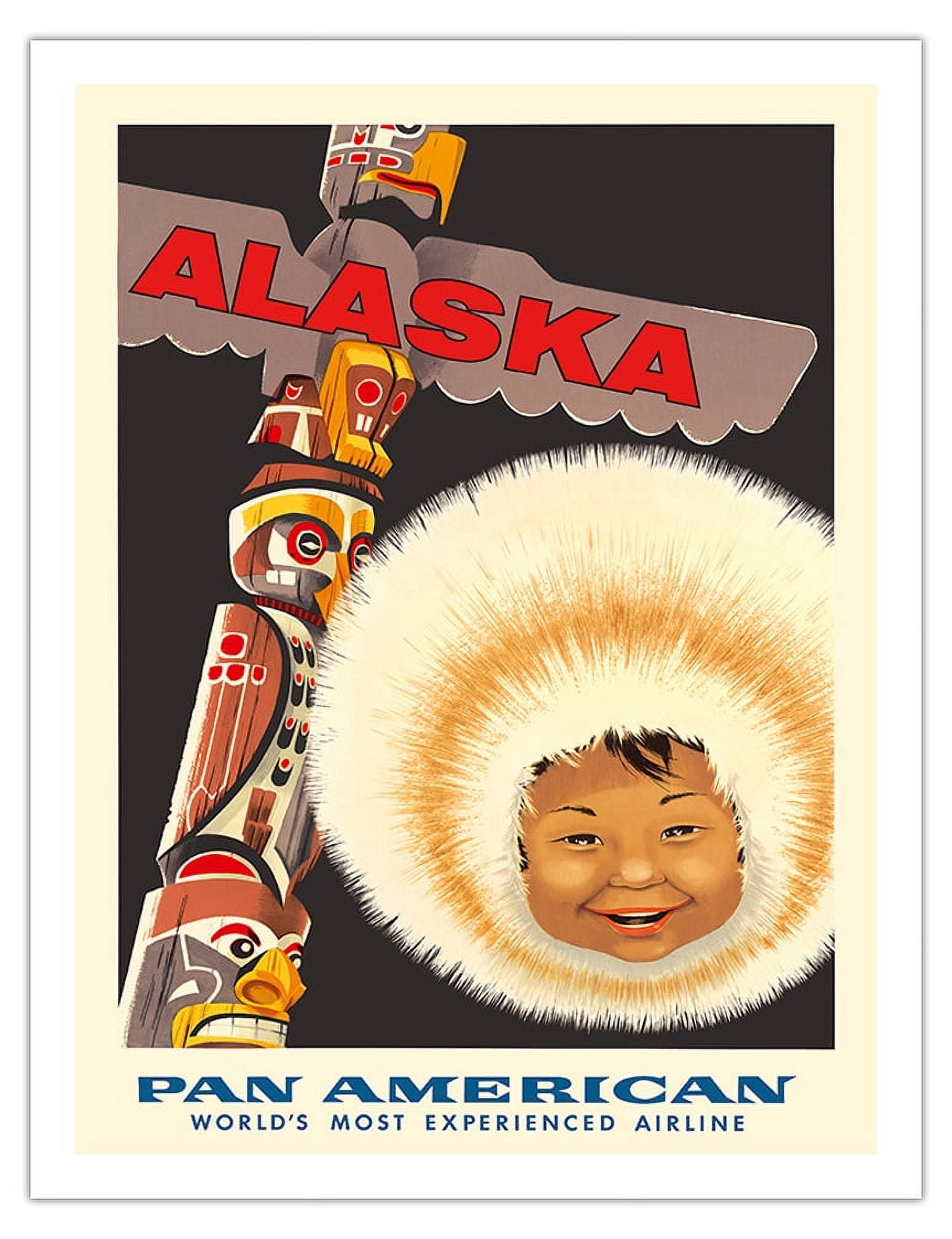 Alaska - Totem Pole Eskimo Child - Pan American World Airways - Vintage ...