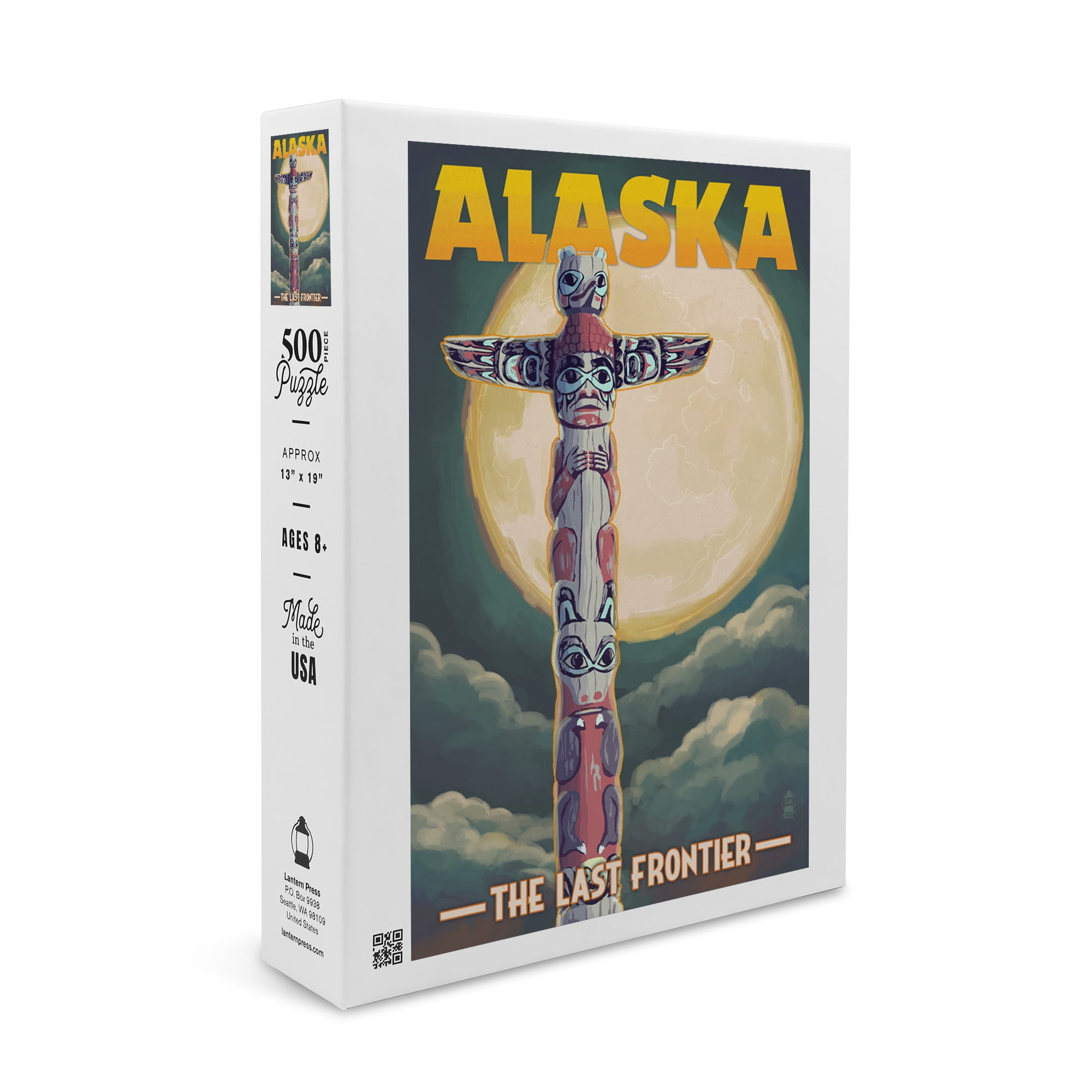 Alaska, Totem Pole and Full Moon (19x27 inches, Premium 500 Piece ...