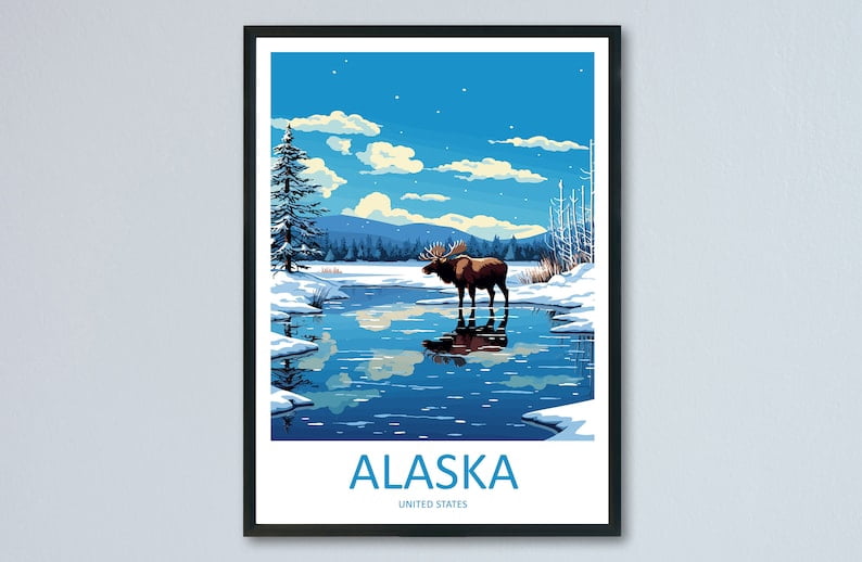 Alaska Travel Print Wall Art Alaska Wall Hanging Home Décor Alaska Gift ...
