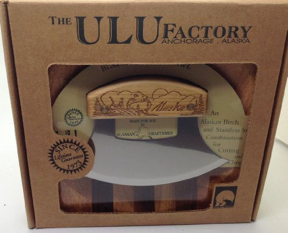 Alaska Ulu Knife and Chopping Bowl Set ULU Cutlery Boxed Set Bear ...