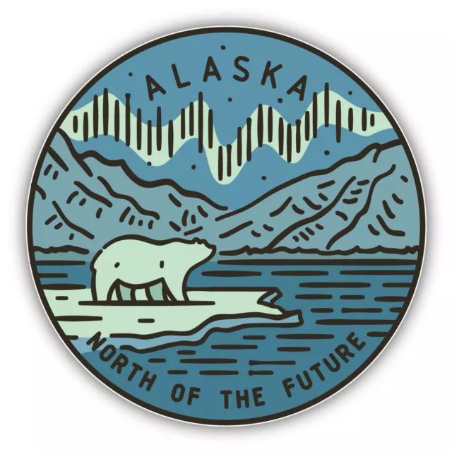 Alaska Usa State Retro Vintage Vintage Sticker Phone Decal Water Bottle ...