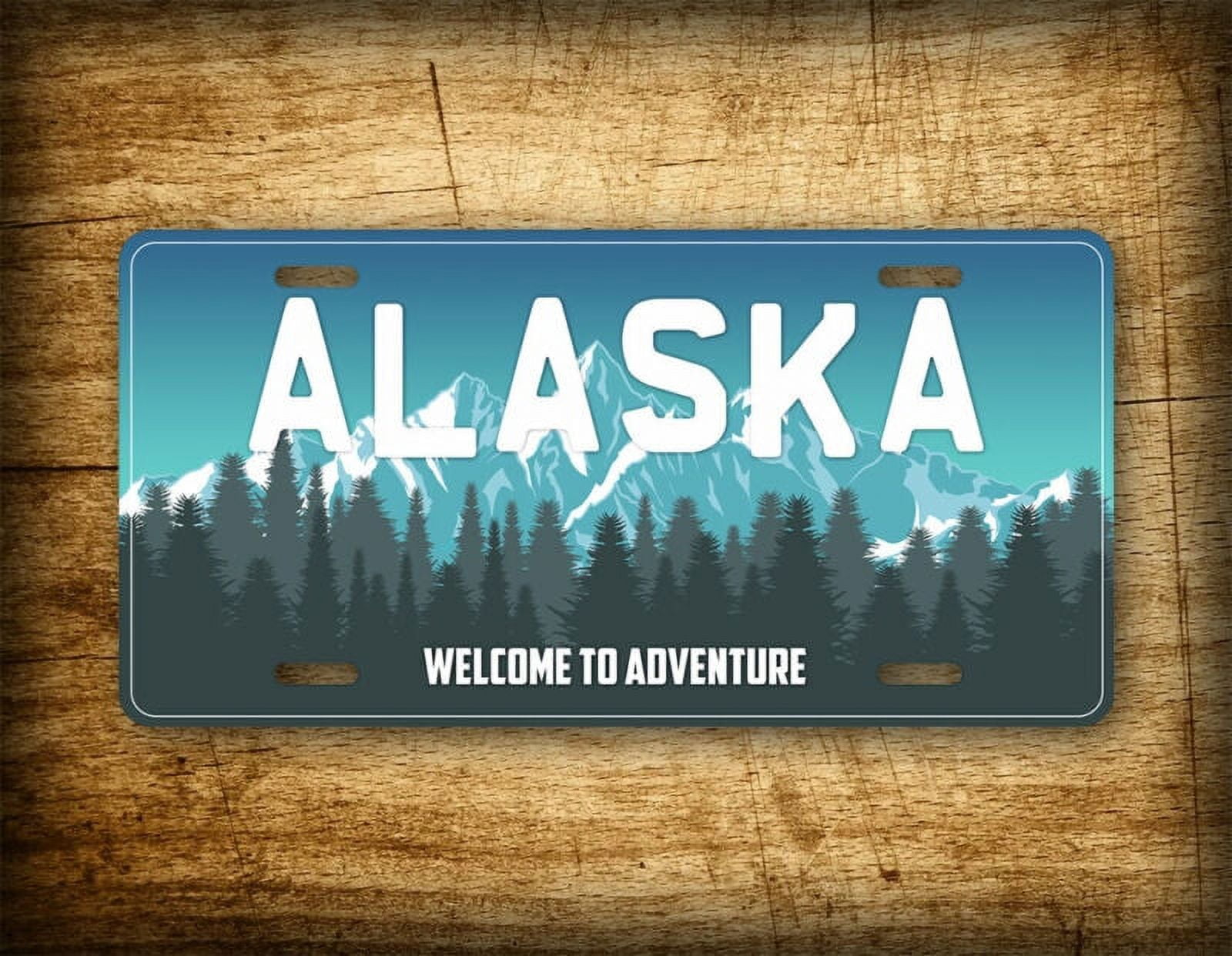Alaska Welcome To Adventure License Plate Mountain Scene AK Auto Tag ...
