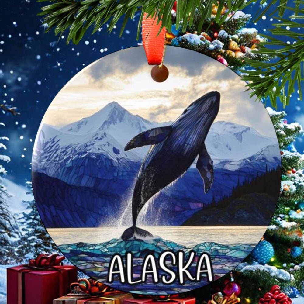 Alaska Whale Watching Christmas Ornament, Ceramic, Acrylic - Travel ...