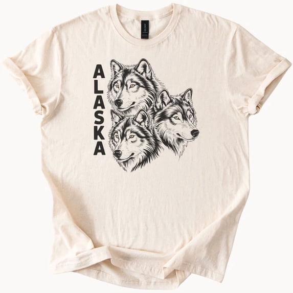 Alaska Wolf Pack Tee Three Wolves Graphic Shirt - Walmart.com