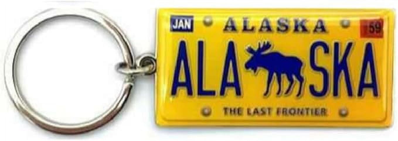 Alaskagift Alaska Moose License Plate Key Ring - Walmart.com