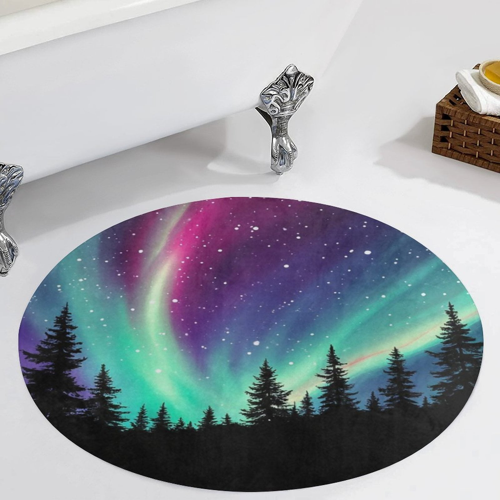 Alaskan Aurora Aurora Borealis Northern Lights-1 Round Area Carpets ...