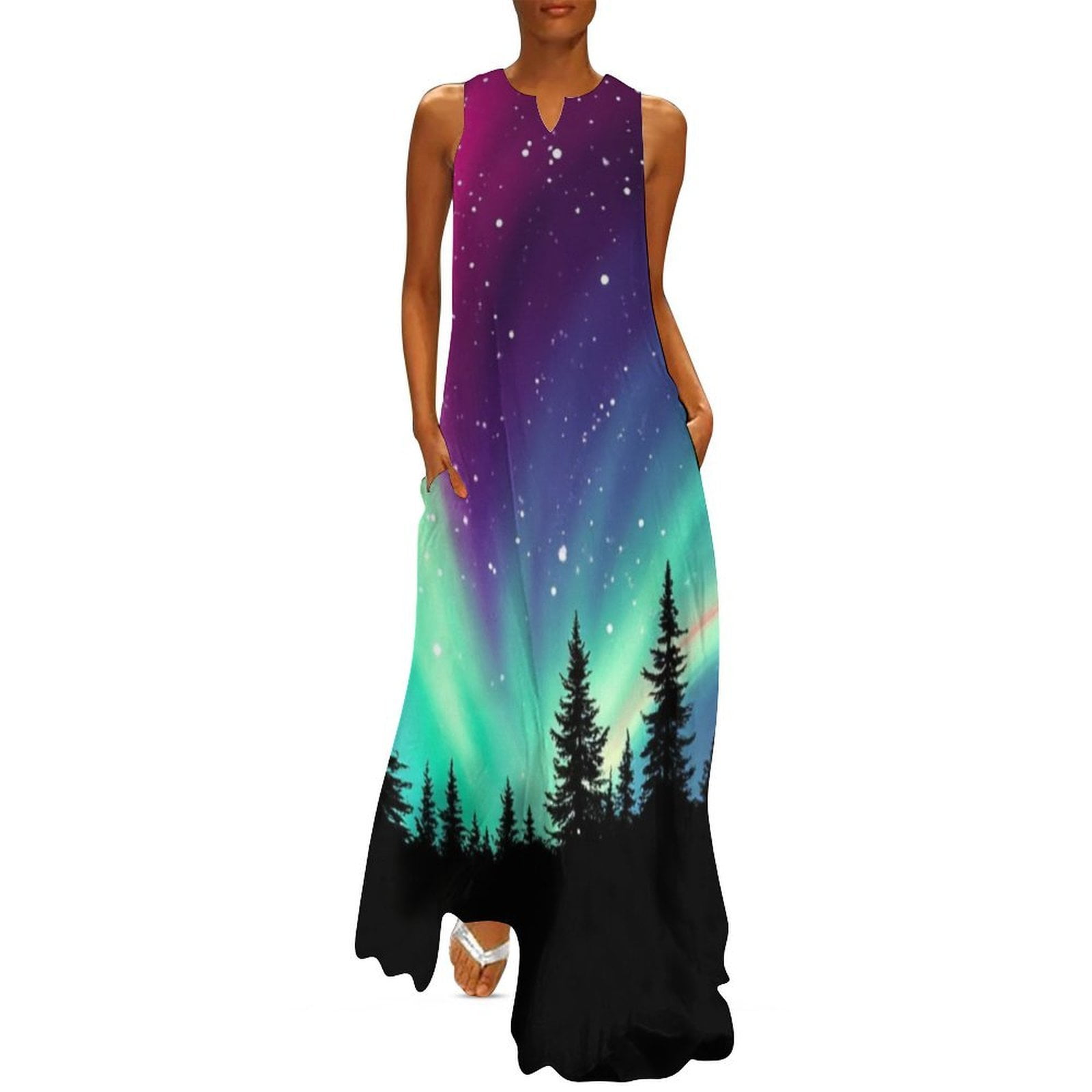 Alaskan Aurora Aurora Borealis Northern Lights Long Dress luxury ...