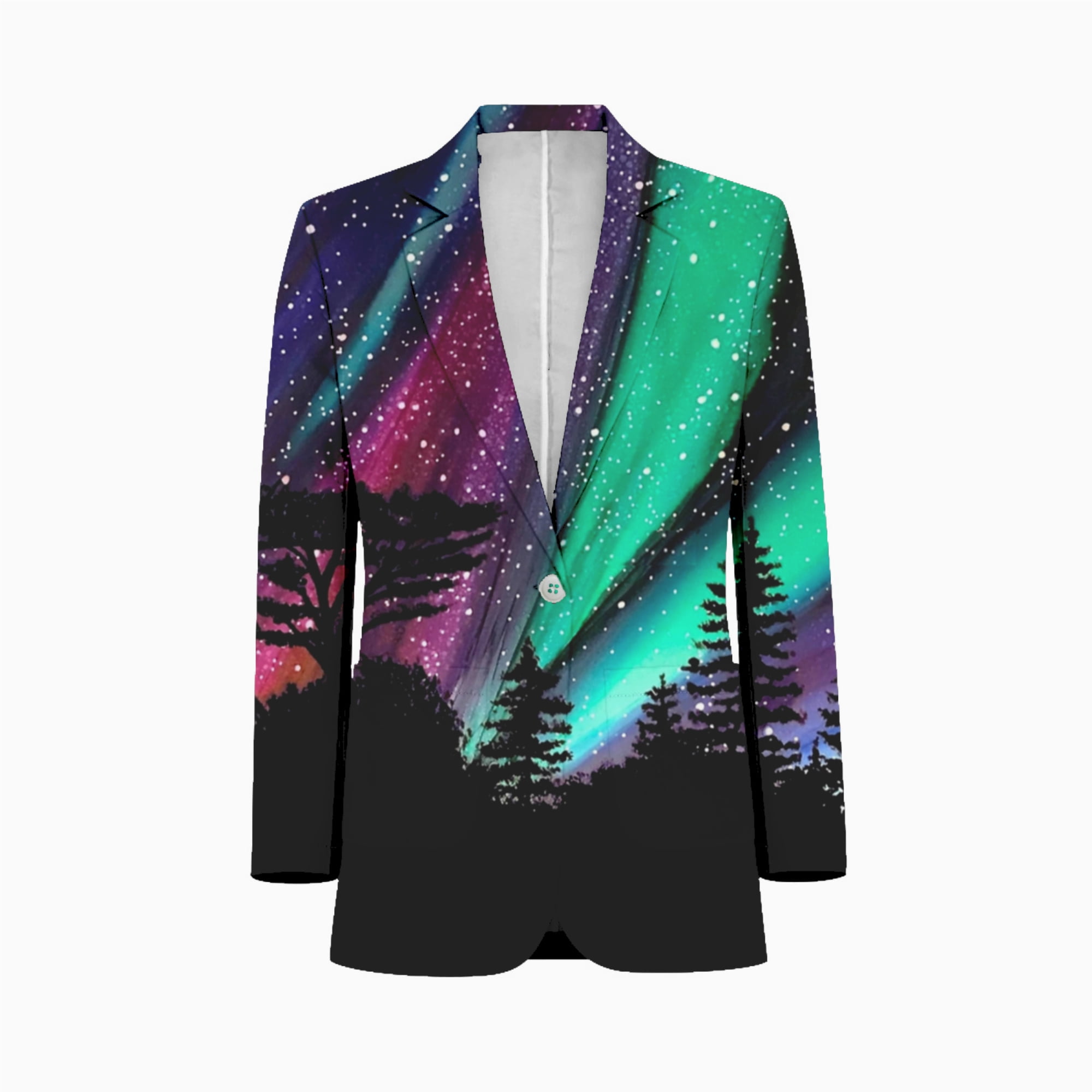 Alaskan Aurora Aurora Borealis Northern Lights Men's Suit Blazer Casual Party Wear Slim Fit Suit ...