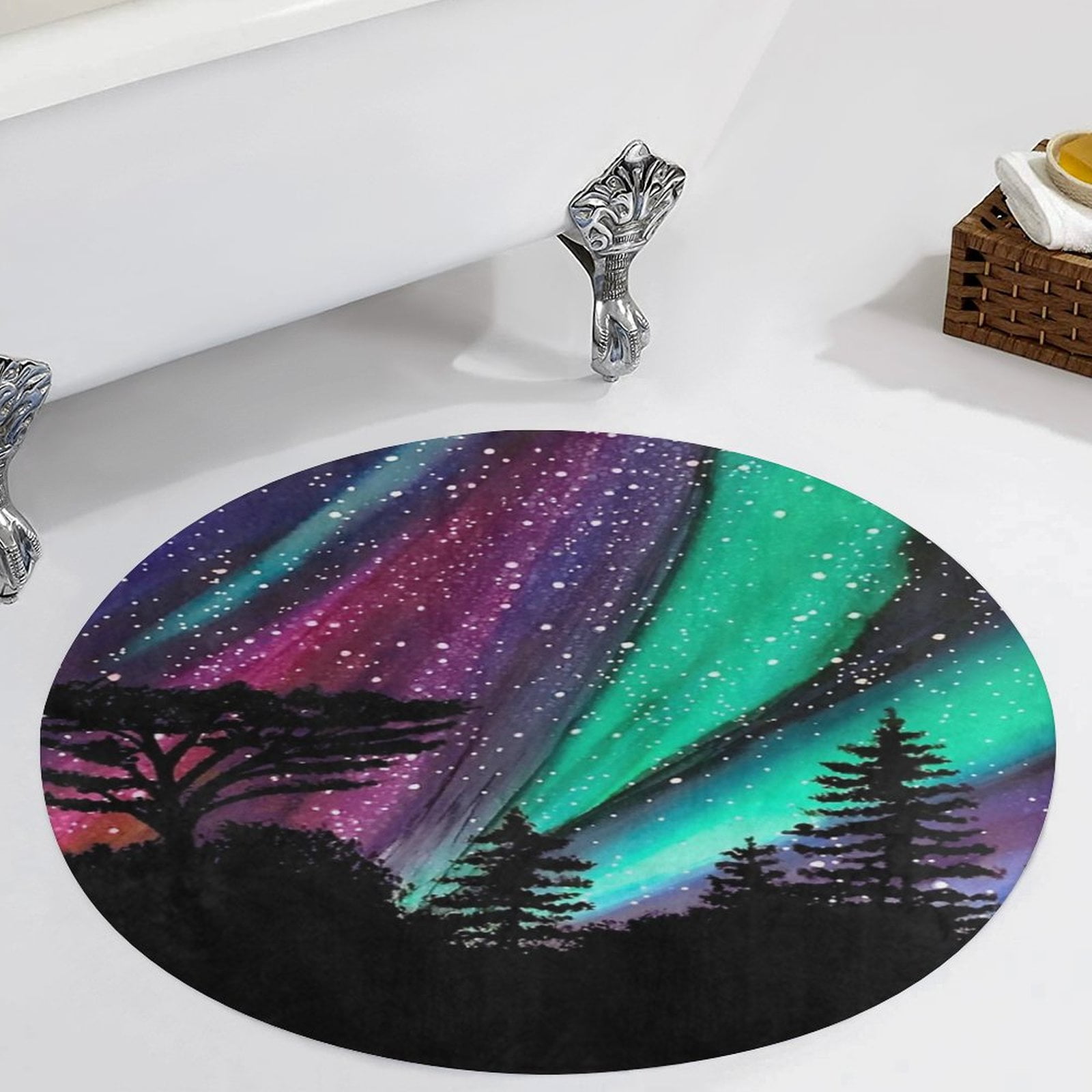 Alaskan Aurora Aurora Borealis Northern Lights Round Carpet Circle Rug ...