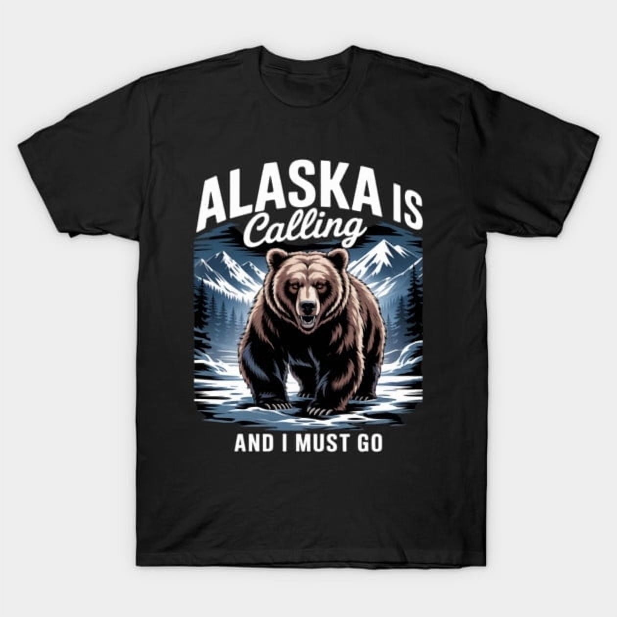 Alaskan Bear and Nature Alaska Is Calling Graphic - Holiday Favorite ...