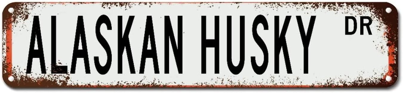 Alaskan Husky Street Sign Alaskan Husky Lover Tin Sign Animal Warning ...