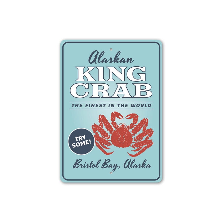 Alaskan King Crab Seafood Restaurant Sign Beach Store King Crab Metal ...