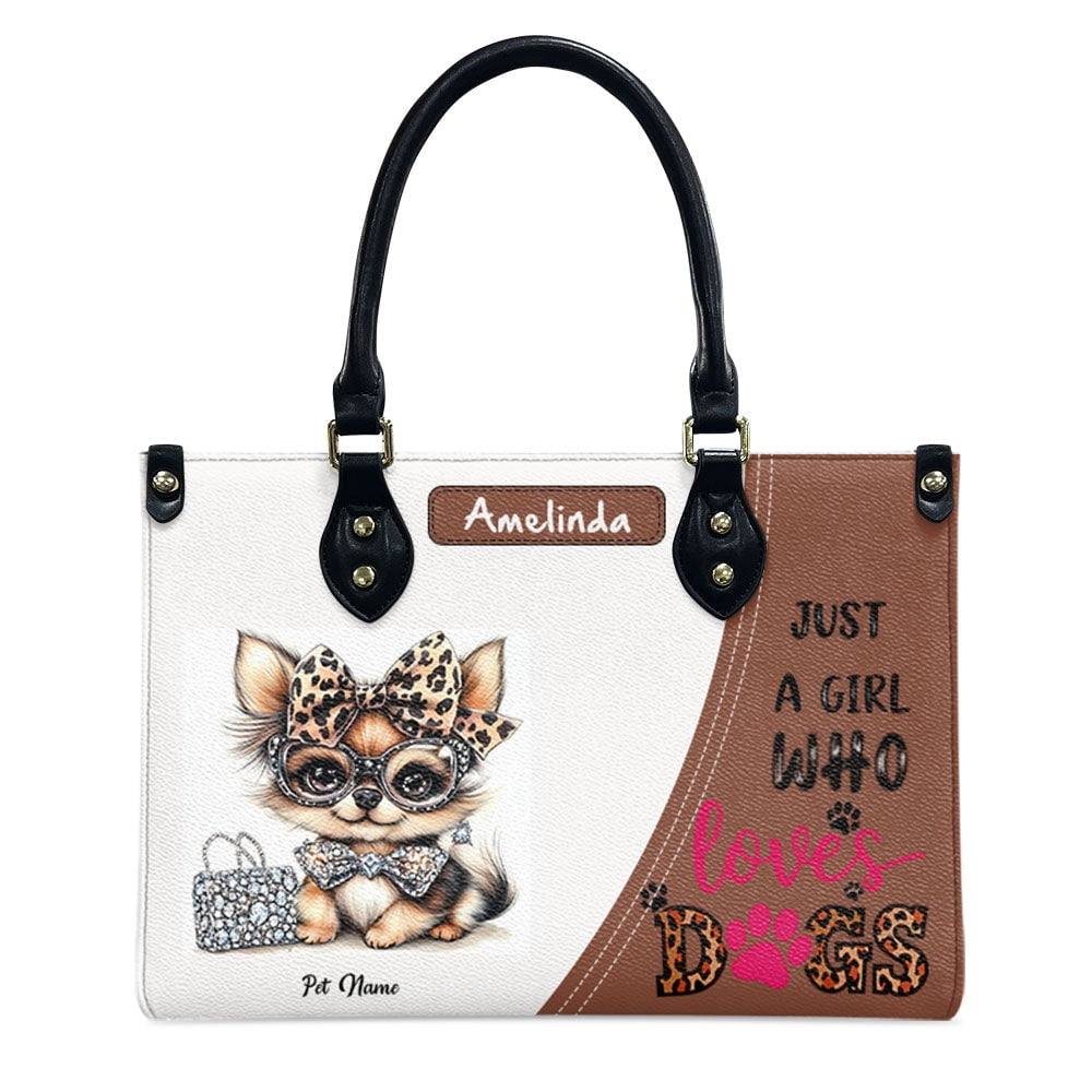 Alaskan Klee Kai Dog Bag, Personalized Leather Handbags For Women ...