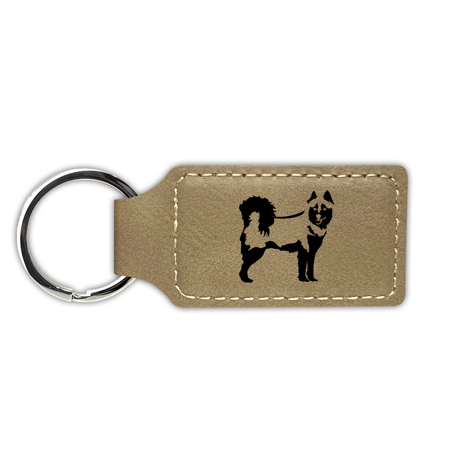 Alaskan Klee Kai Keychain Leatherette Rectangle - Laser Engraved - Many ...