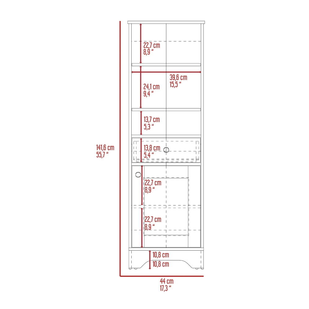Alaskan Linen Cabinet Single Drawer Single Door Compact Storage ...
