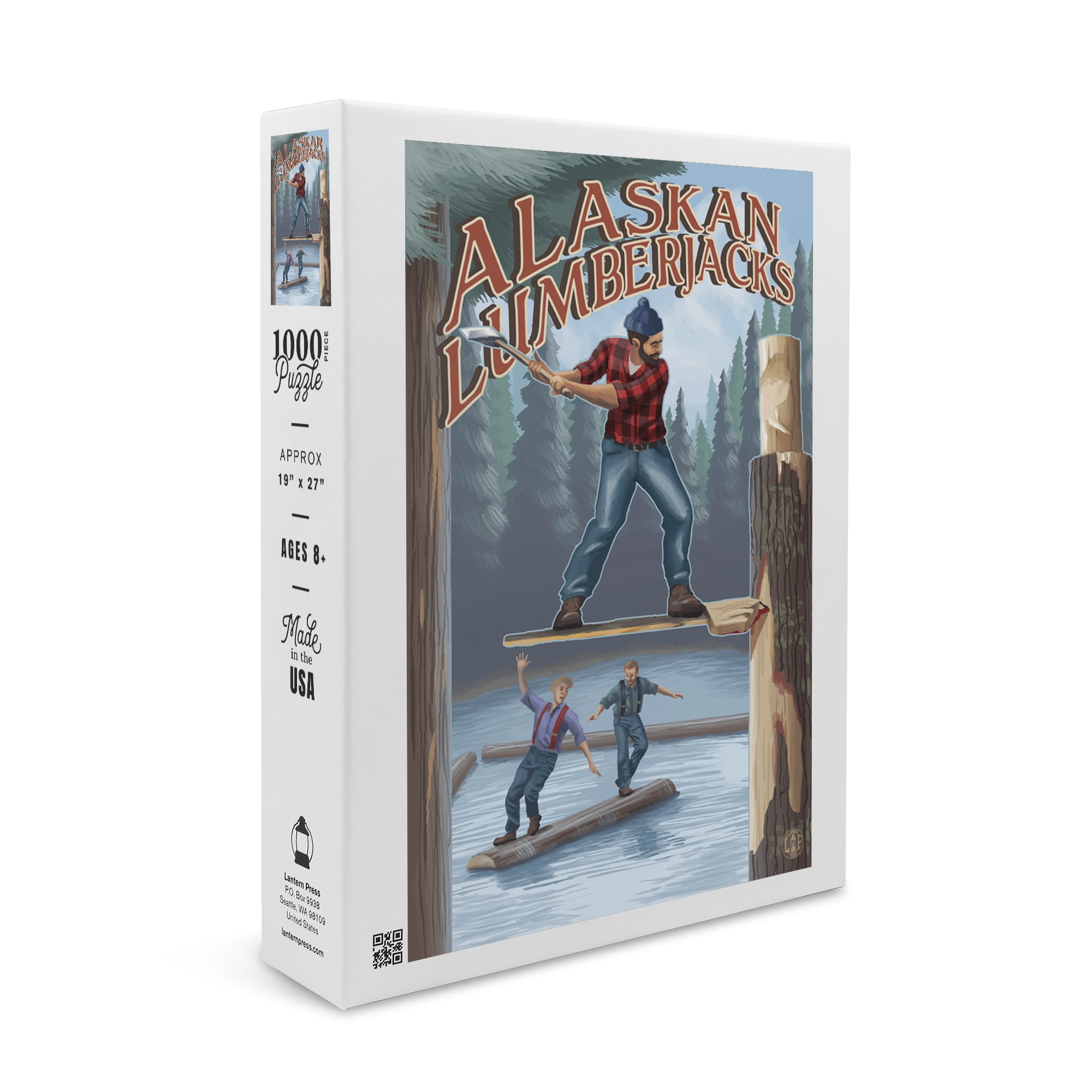 Alaskan Lumberjacks Artwork (1000 Piece Puzzle, Size 19x27, Challenging ...