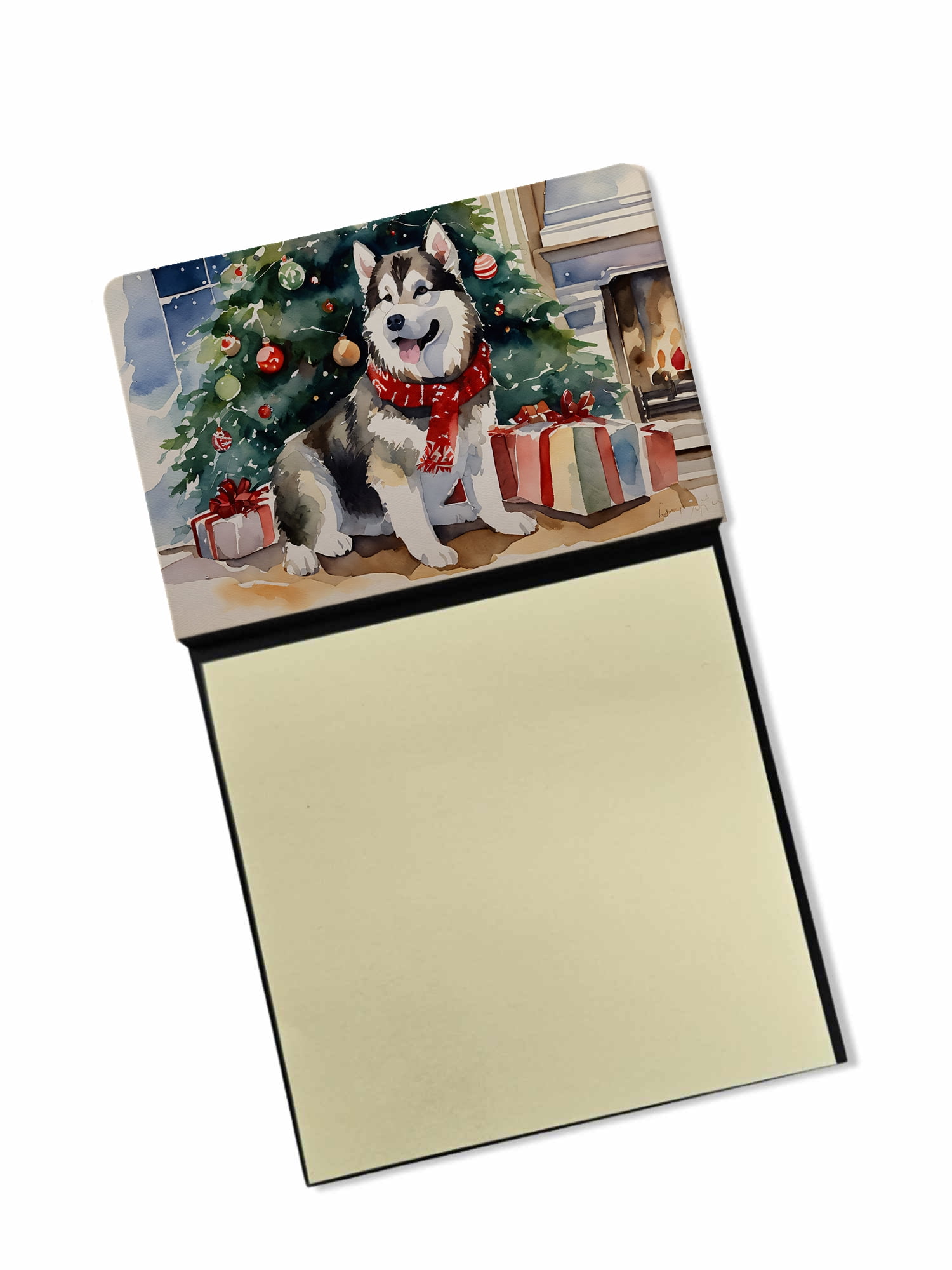 Alaskan Malamute Cozy Christmas Sticky Note Holder 3.25 in x 5.25 in ...