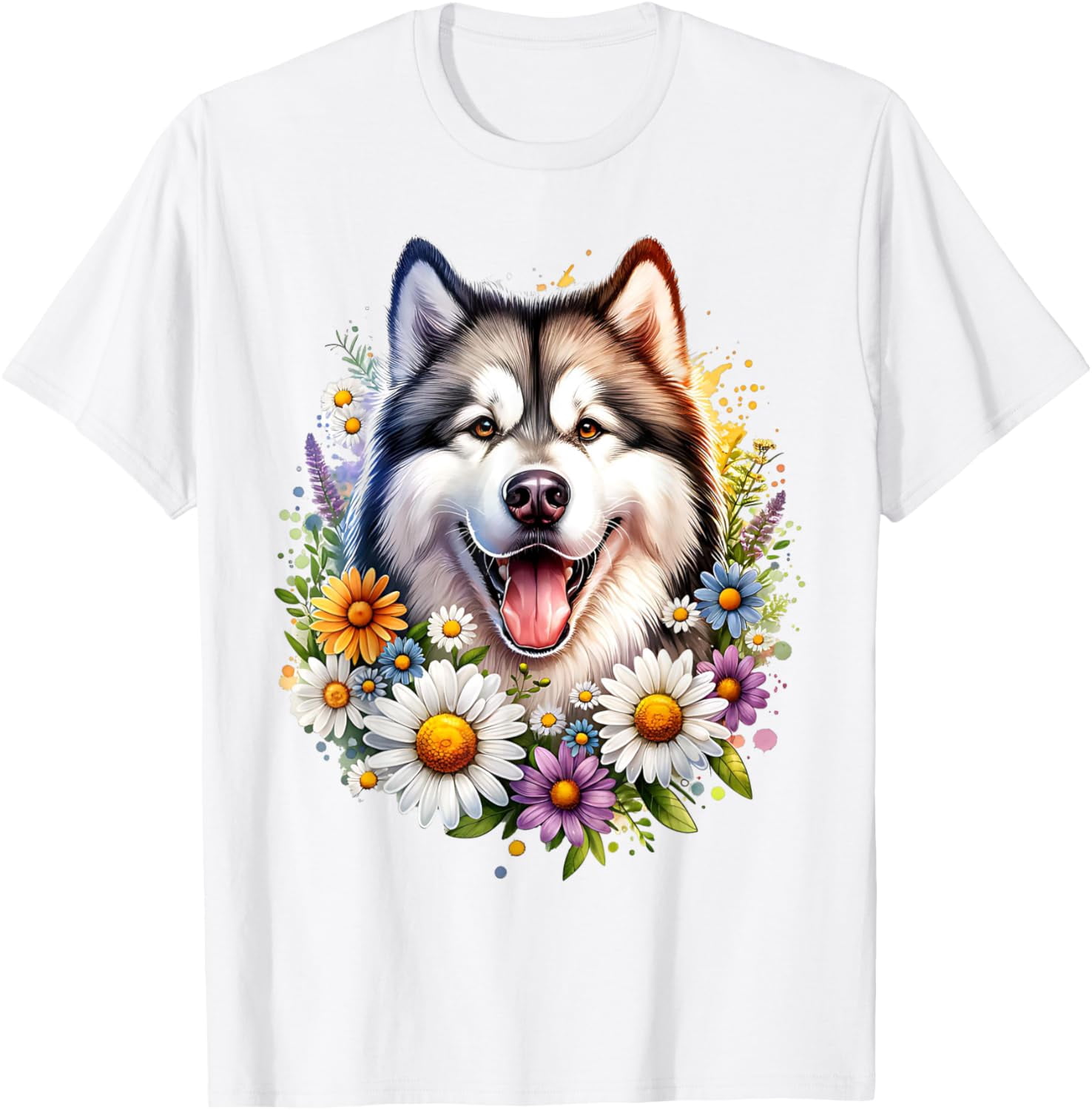 Alaskan Malamute Daisy Wildflower Dog T-Shirt - Walmart.com