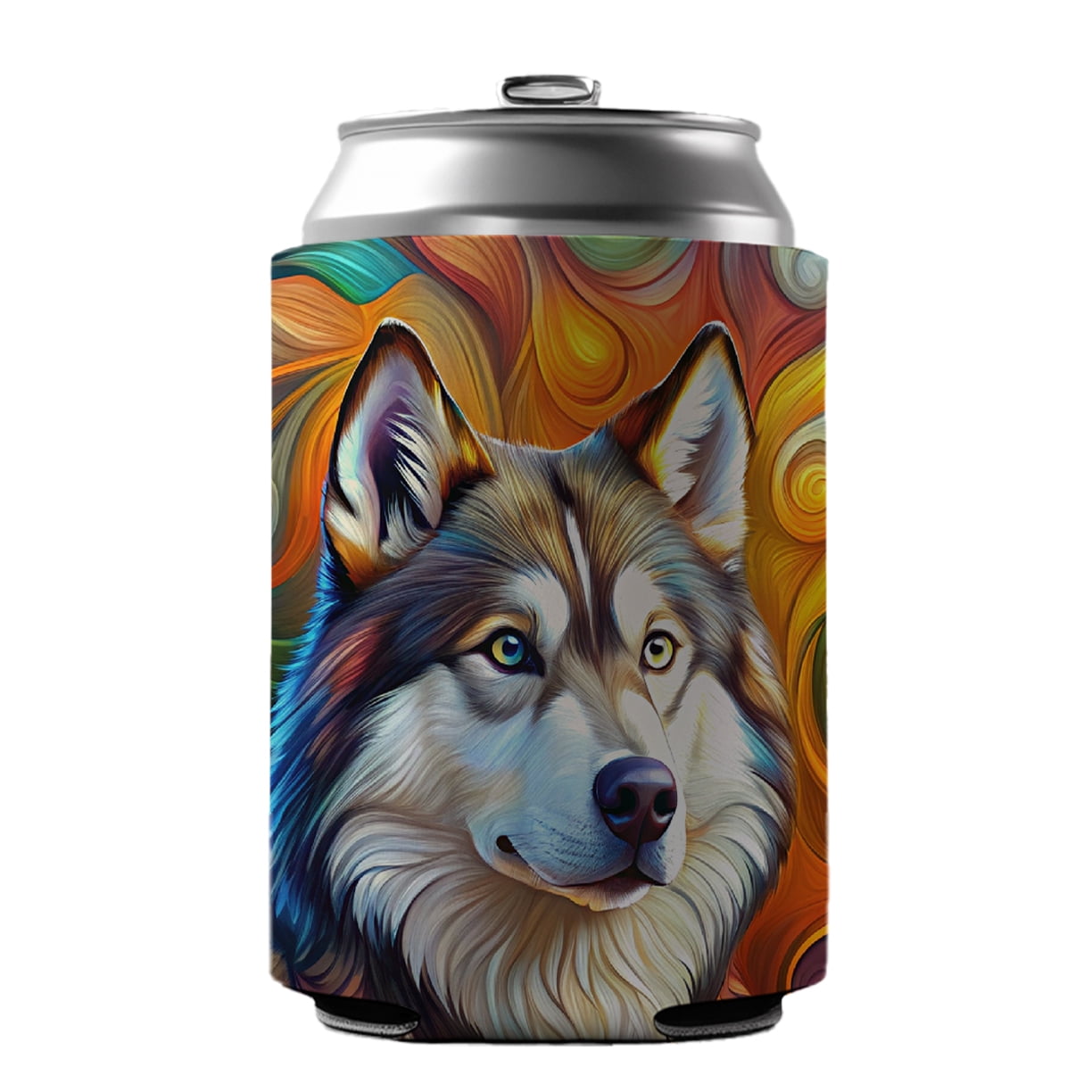 Alaskan Malamute Dog Abstract Art Drink Beer Soda Insulated Sleeve ...
