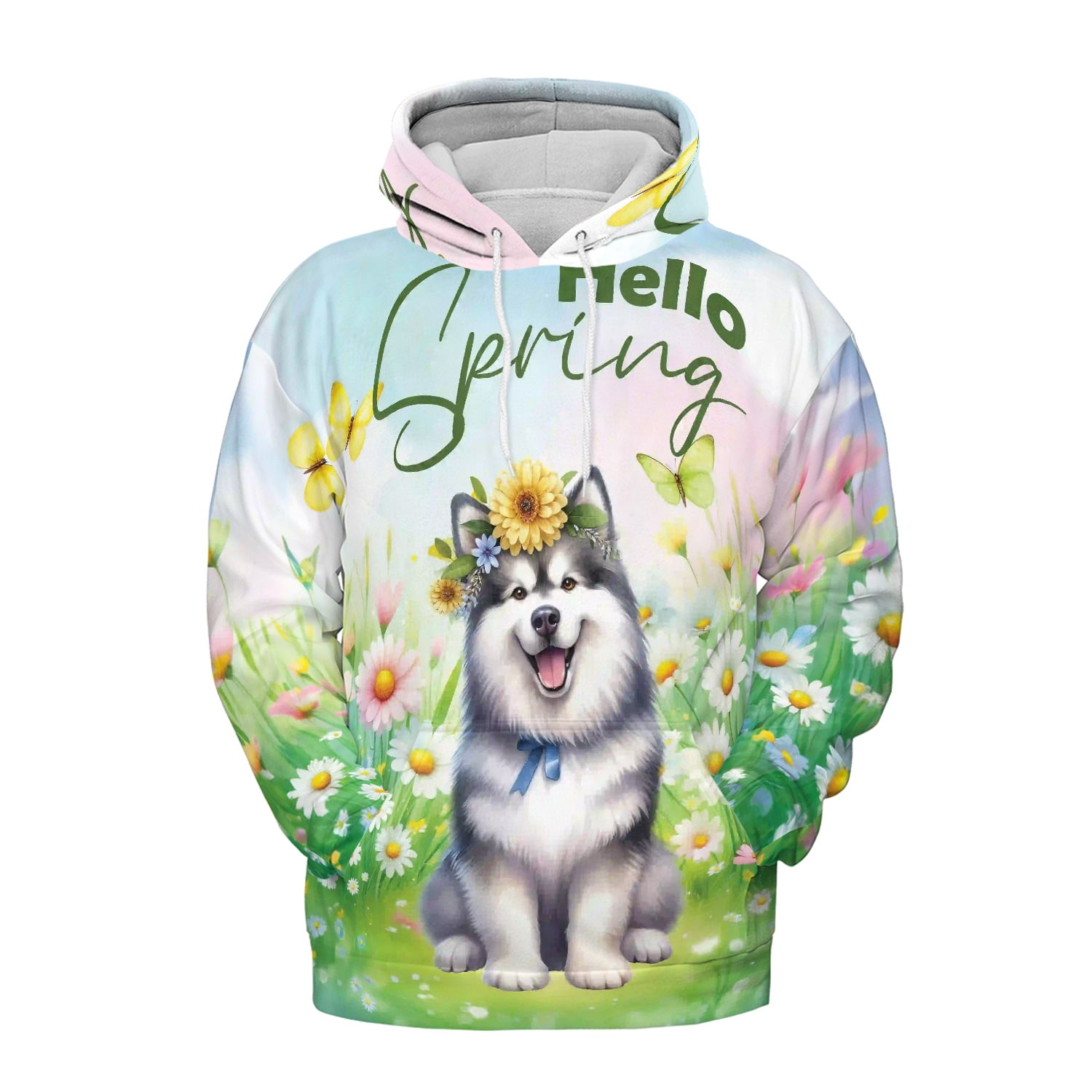 Alaskan Malamute Hello Spring Time Flower Floral Nature All Over Print ...