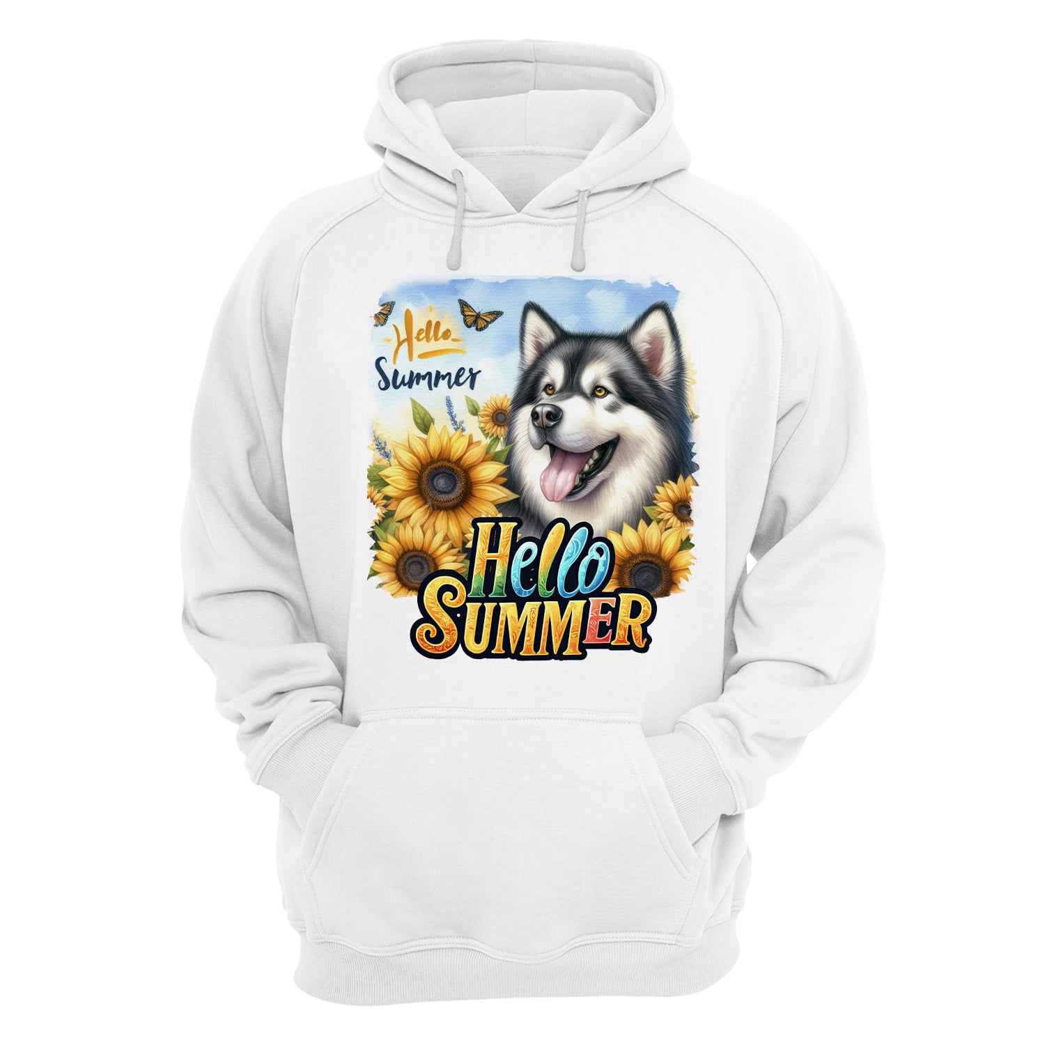 Alaskan Malamute Hello Summer Sunshine Sunflowers Spring Retro Vintage ...
