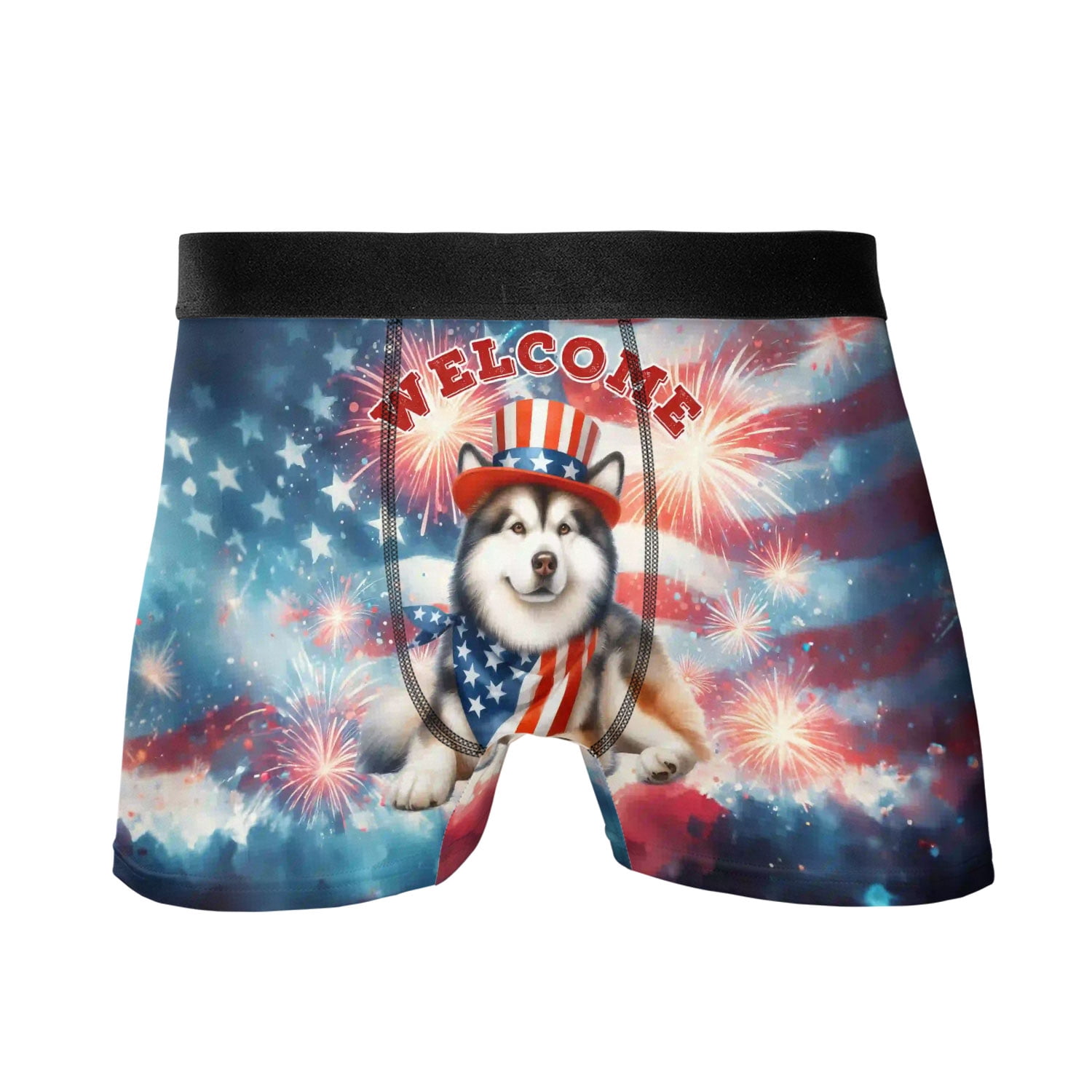Alaskan Malamute Patriotic Welcome for 4Th of July Independence Day All ...