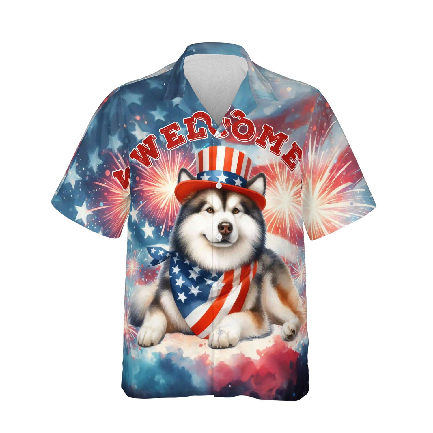 Alaskan Malamute Patriotic Welcome for 4Th of July Independence Day ...