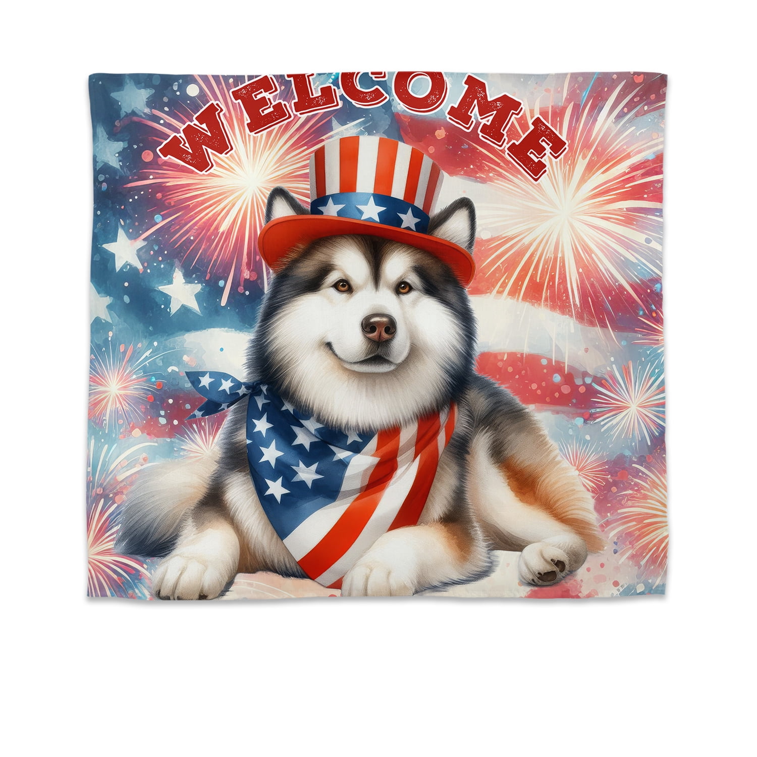 Alaskan Malamute Patriotic Welcome for 4Th of July Independence Day ...