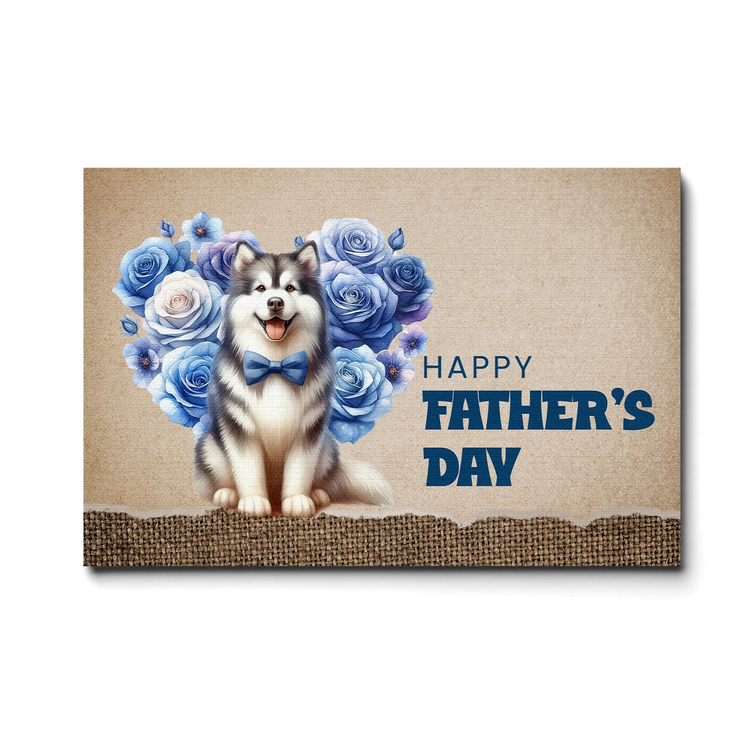 Alaskan Malamute Proud Dad Happy Father's Day Horizontal Matte Canvas ...