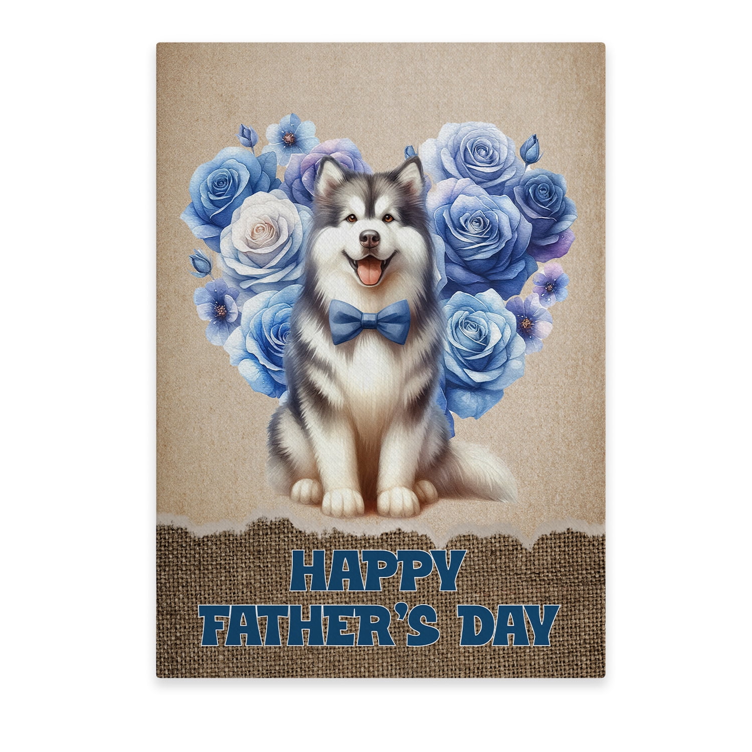 Alaskan Malamute Proud Dad Happy Father's Day Vertical Matte Canvas ...