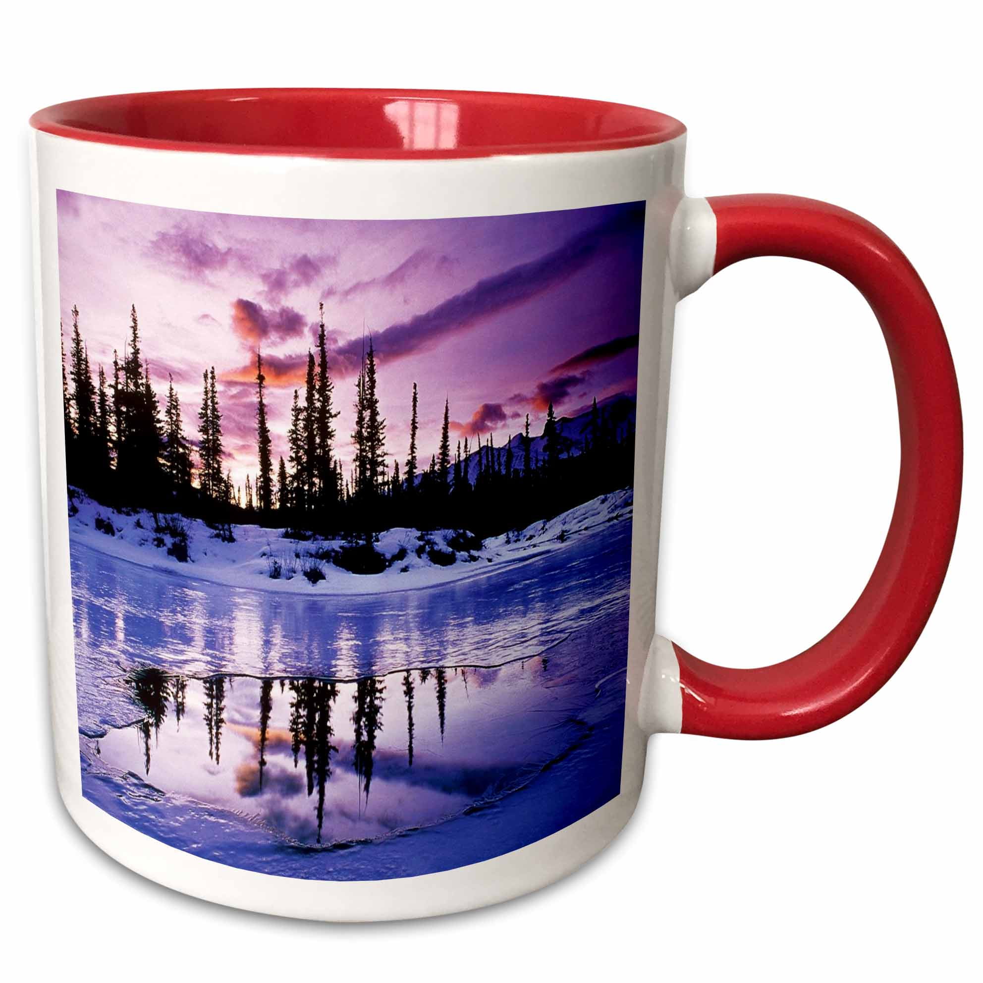 3drose, Alaskan Purple Sunset, 15oz Two-tone Red Mug - Walmart.com