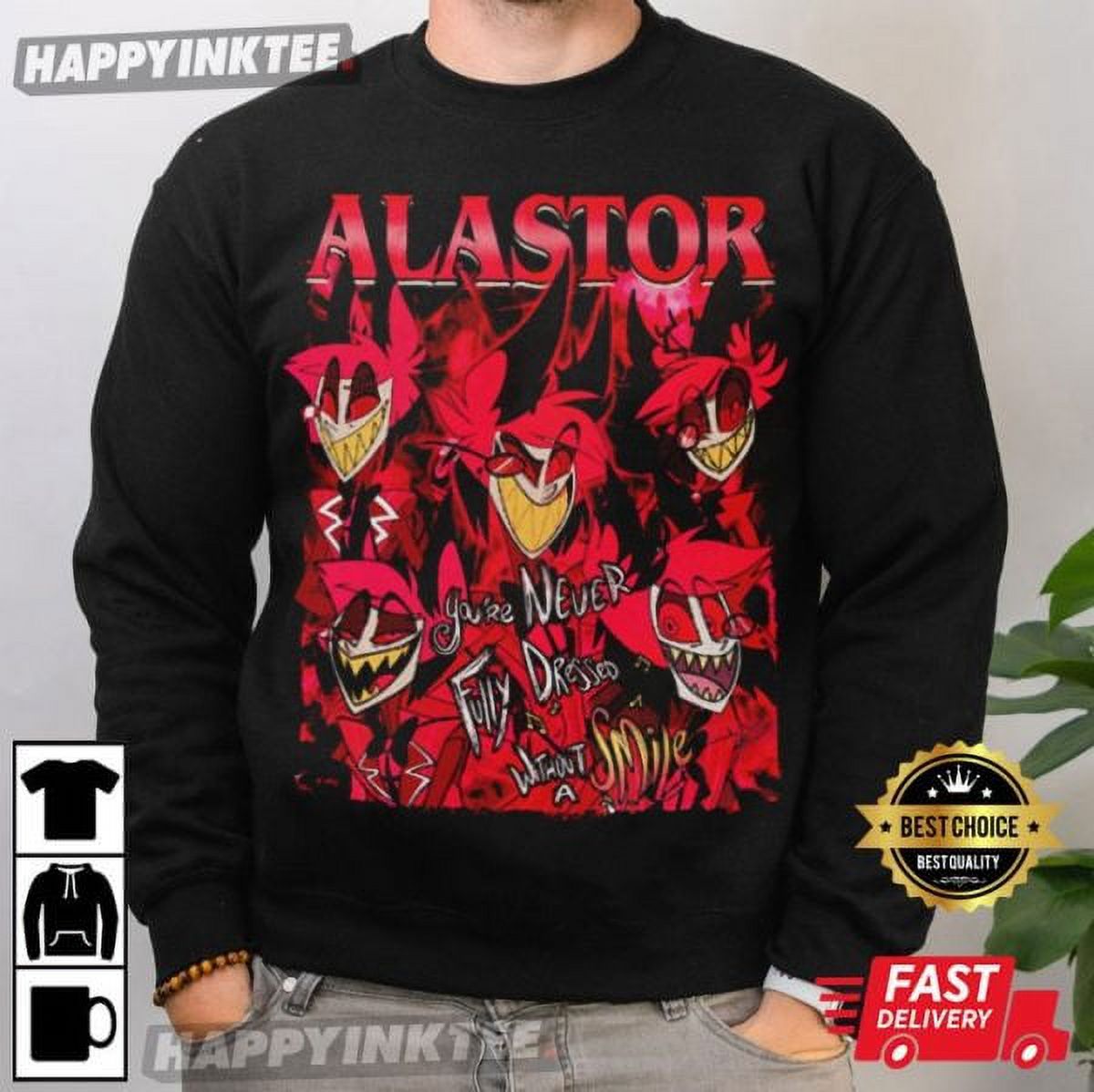 Alastor Fully Dressed with a Smile Hazbin Hotel - Walmart.com
