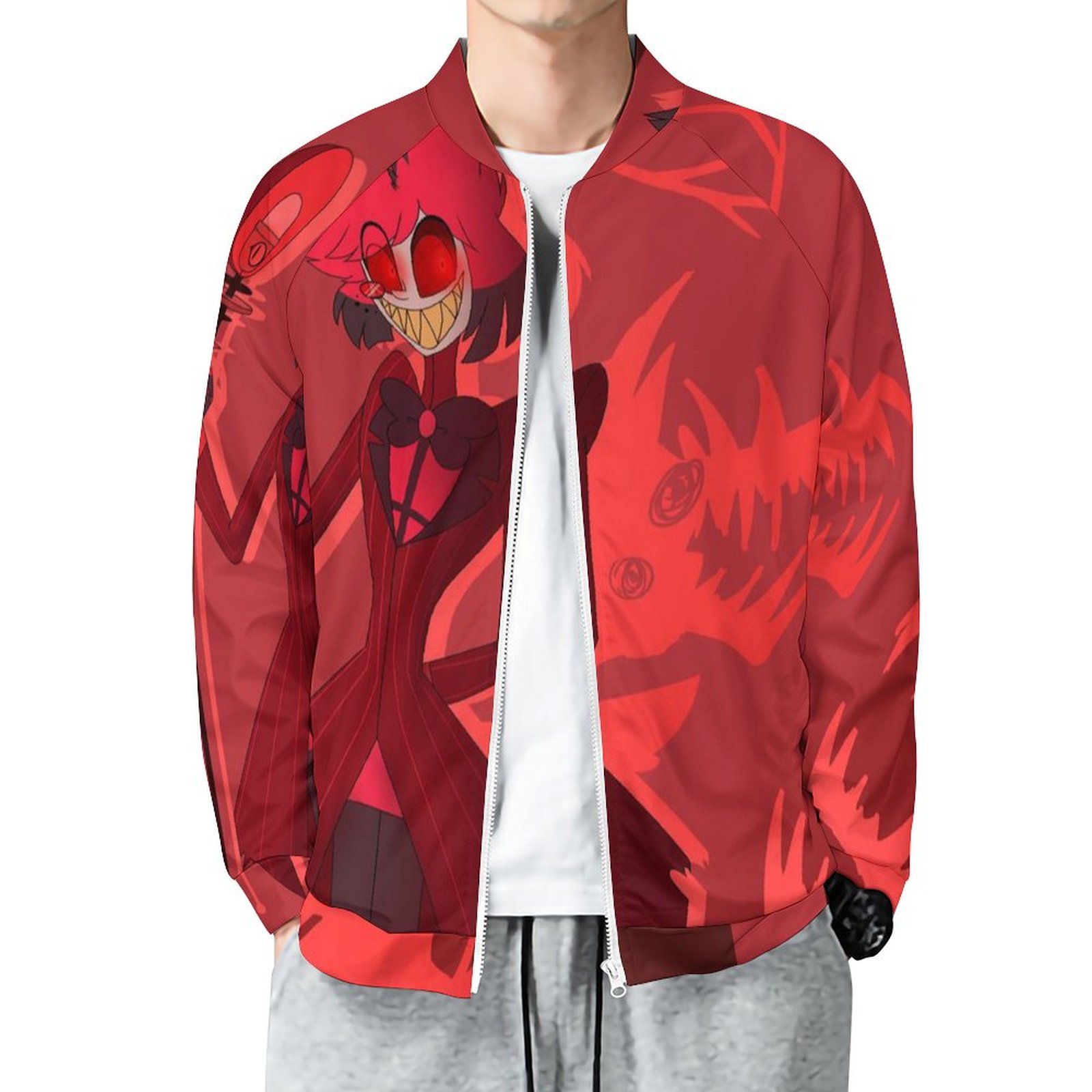 Alastor Hazbin Hotel Animation Fashion Jacket Mens Windbreaker Coat ...