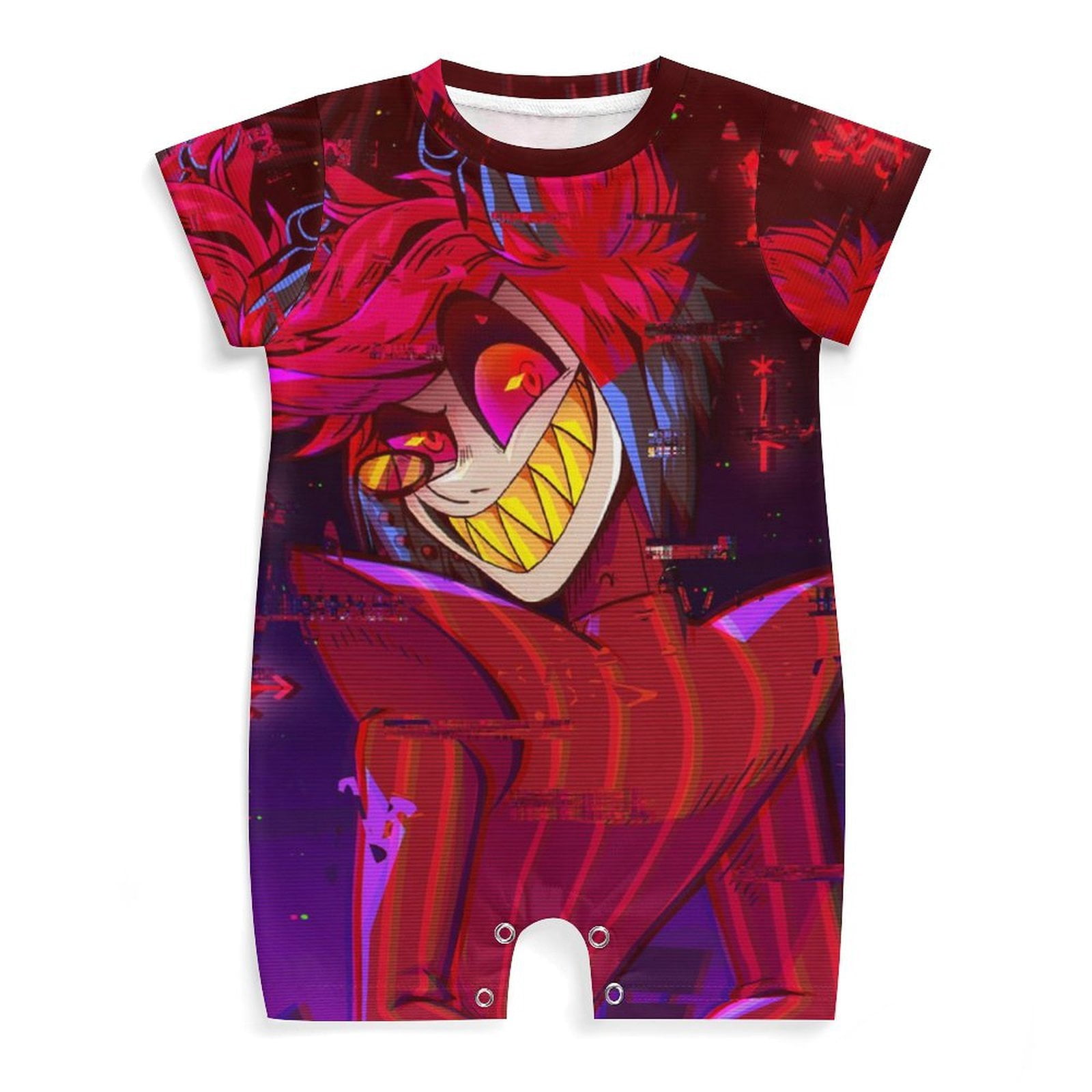 Alastor Hazbin Hotel Anime Baby One-Piece Rompers Summer Short Sleeve ...