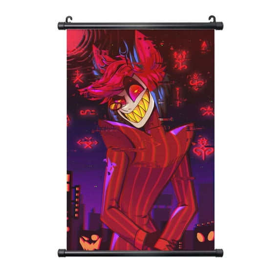 Alastor Hazbin Hotel Anime Black Plastic Shaft Hanging Poster Canvas ...