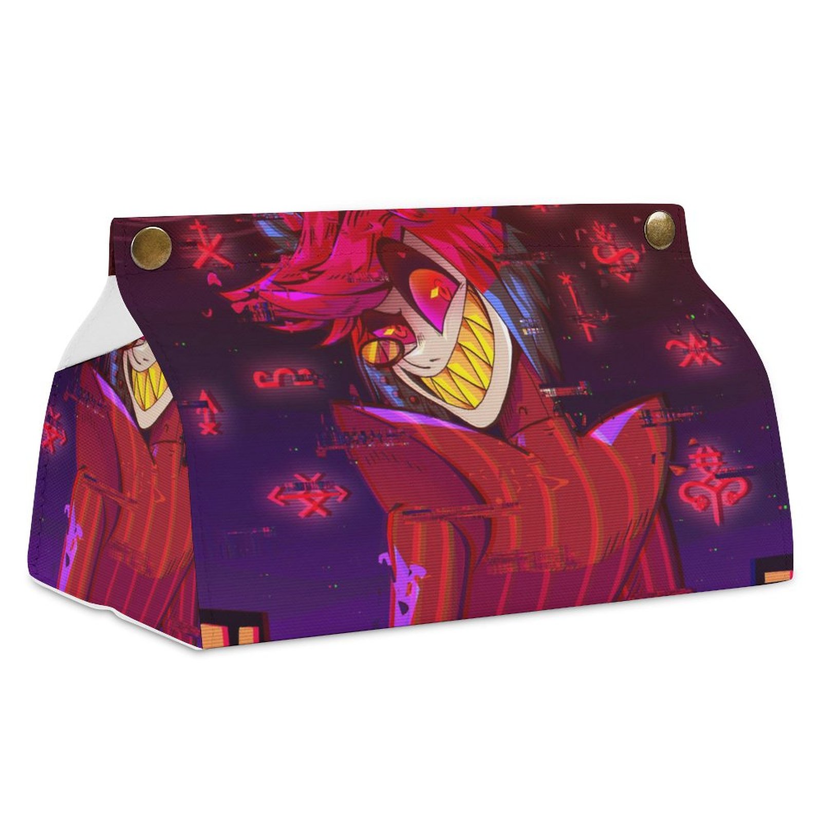 Alastor Hazbin Hotel Anime Tissue Box Cover PU Tissue Paper Case Pouch ...