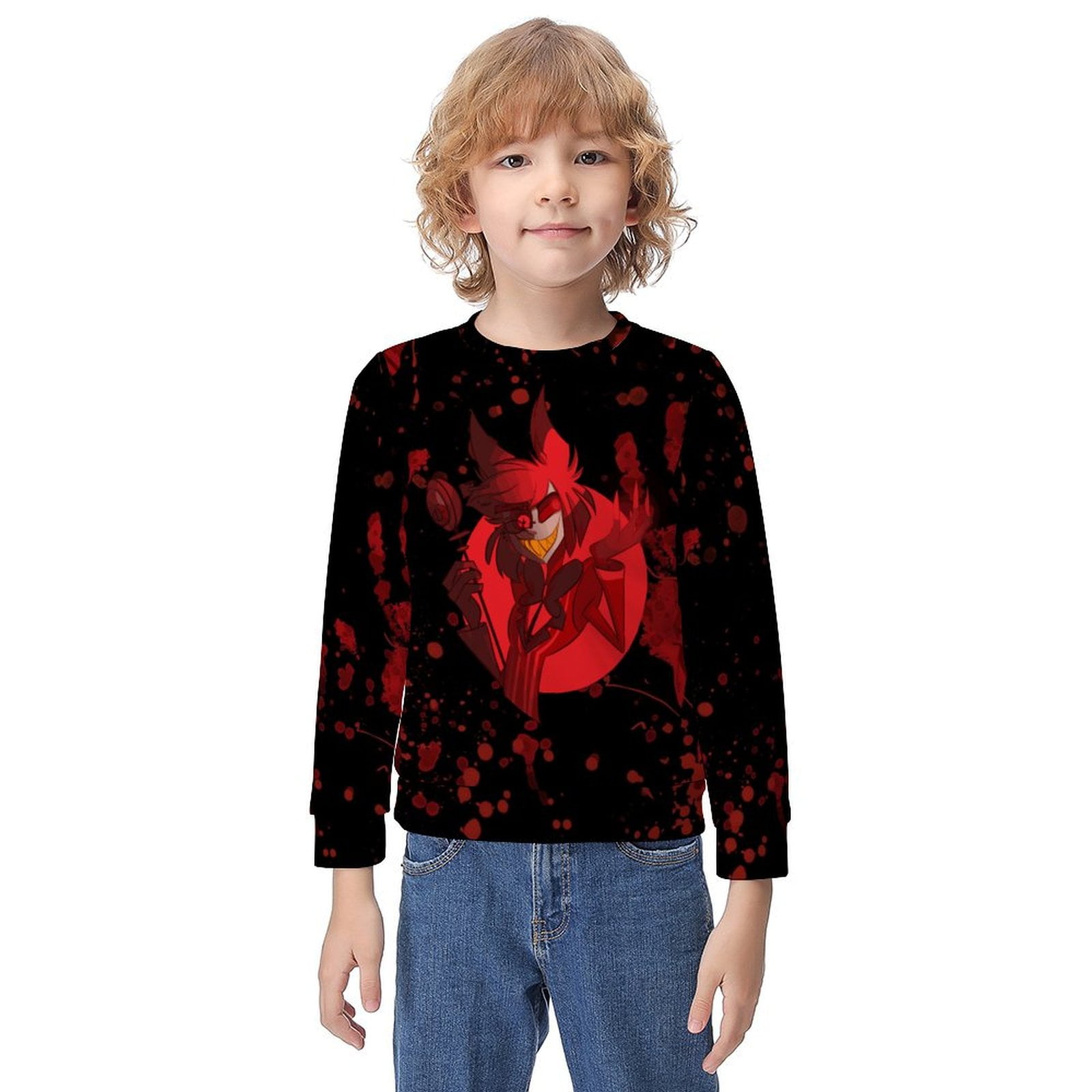Alastor Hazbin Hotel Cartoon Hoodie for Kids 3D Printed Pullover ...