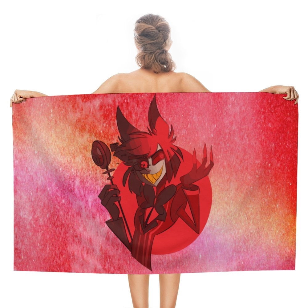 Alastor Hazbin Hotel Cartoon Microfiber Beach Towel Soft Absorbent ...